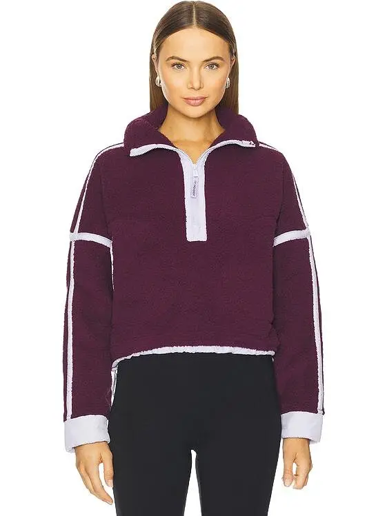 Free People Mountain High 1/2 Zip Jacket - Black Cherry