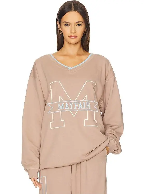 THE MAYFAIR GROUP Mayfair Angels V Neck Sweatshirt - Taupe
