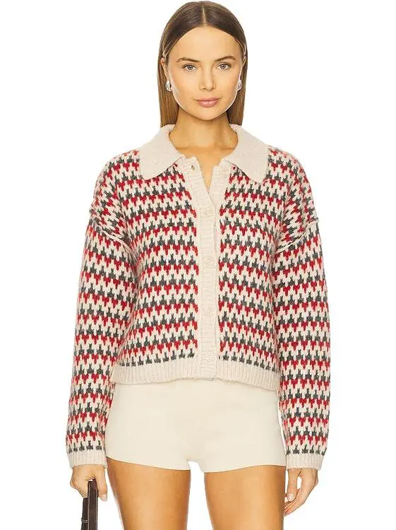 STITCHES & STRIPES Atla Cardigan - Crimson Combo