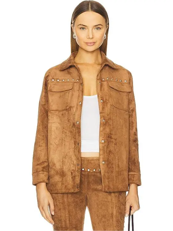 Amanda Uprichard Nirvana Suede Jacket - Pecan