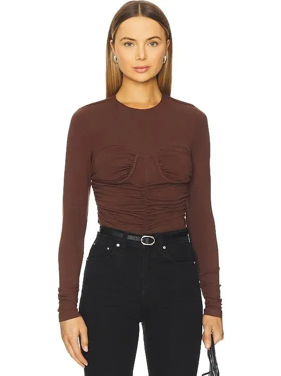 MADISON THE LABEL Estelle Top - Chocolate