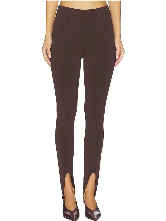 SEROYA Kelsey Stirrup Legging In Brown - Slate Brown