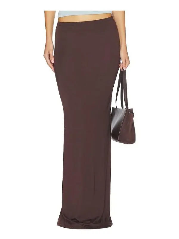 Eterne Maxi Soft Jersey Skirt - Espresso