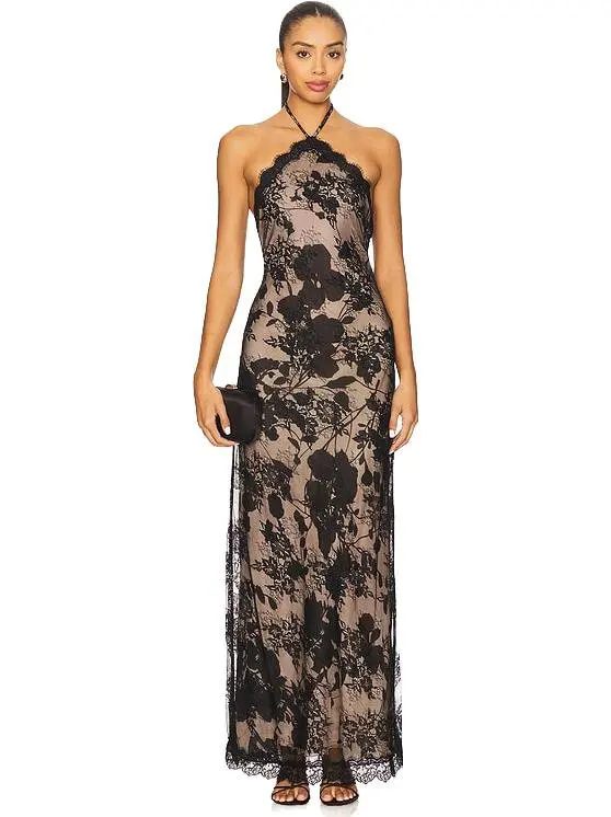 Cara Cara Andes Lace Dress - Black Chantilly Lace