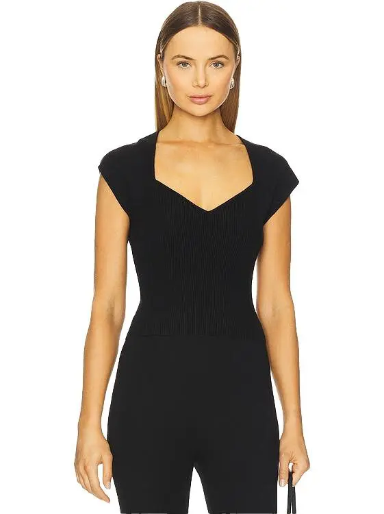 Lna Millie Cap Sleeve Sweater - Black