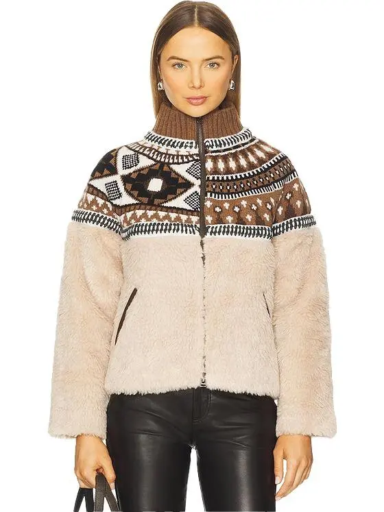 Sea Linea Fair Isle Knit Combo Fleece Jacket - Multi