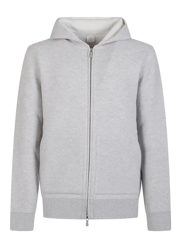 Eleventy Full Zip Wool Sweater - Grey