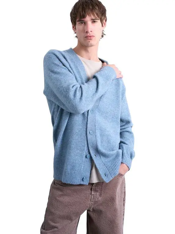 Topman Oversized V-neck Cardigan - Medium Blue