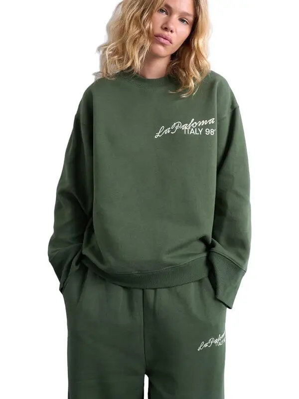Topshop La Paloma Sweatshirt - Medium Green