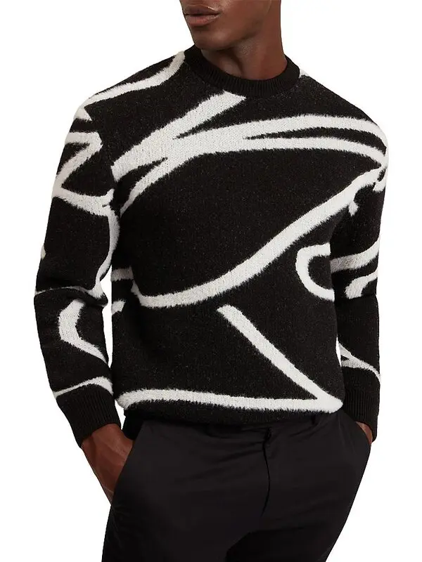 Ted Baker London Graphic Print Sweater - Black