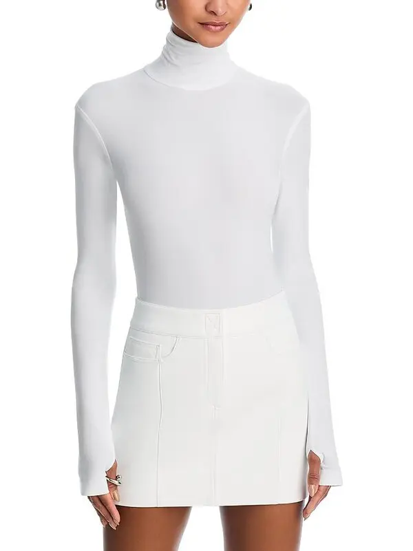 Norma Kamali Turtleneck Long Sleeve Bodysuit - Snow White