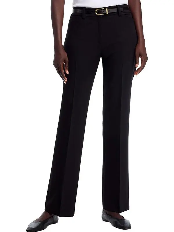 Lafayette 148 New York Reade Mid-rise Straight Trousers - Black