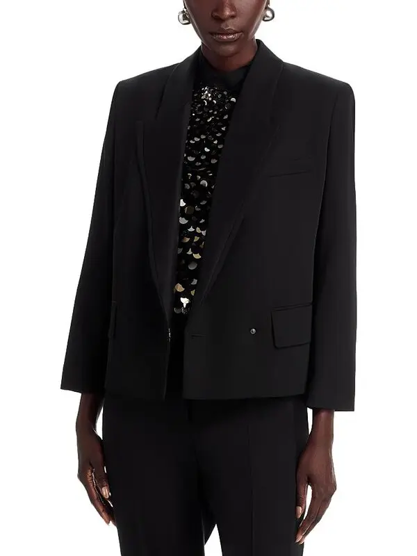 BOSS Janeva Notched Lapel Blazer - Black