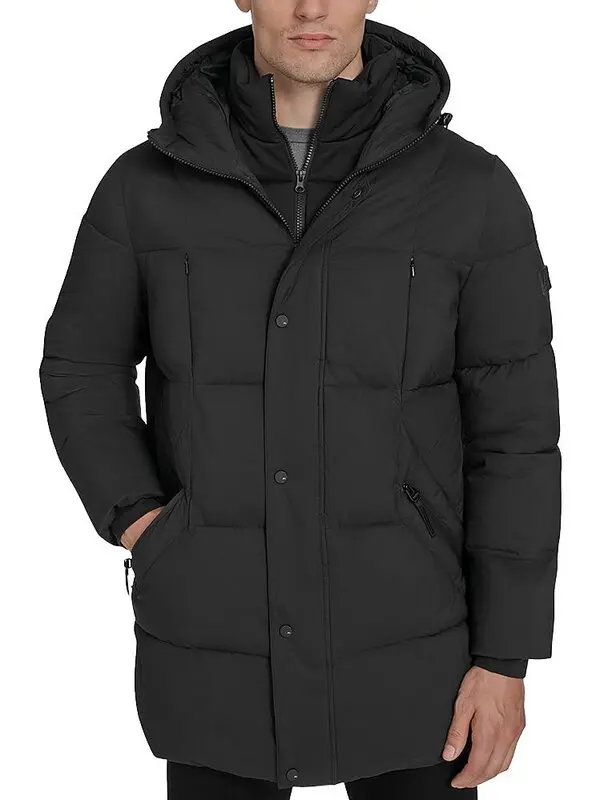 Andrew Marc Millstream Tech Down Parka Jacket - Black