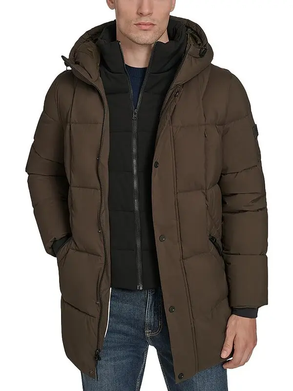 Andrew Marc Millstream Tech Down Parka Jacket - Jungle