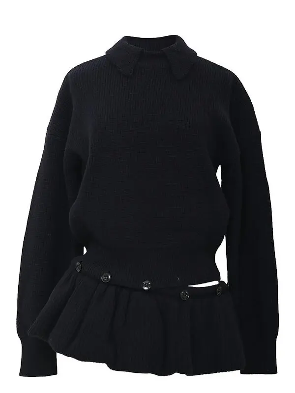 Rokh Detachable Peplum Sweater - Dark Navy