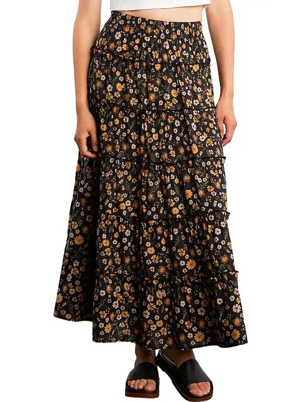 BILLY T Follow Your Arrow Maxi Skirt - Night Floral