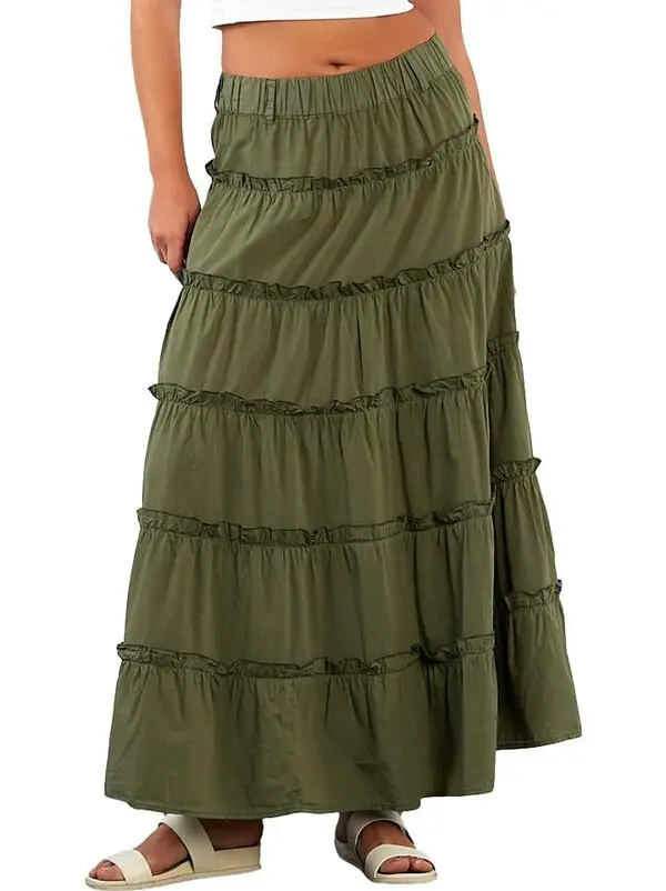 BILLY T Follow Your Arrow Maxi Skirt - Soft Olive