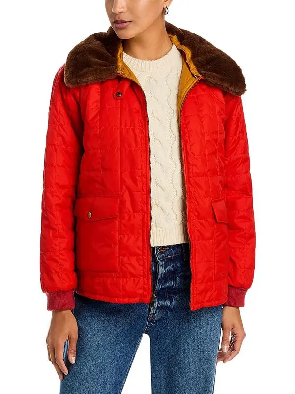 The Great. The Reve Logger Puffer Jacket - Poppy Amber