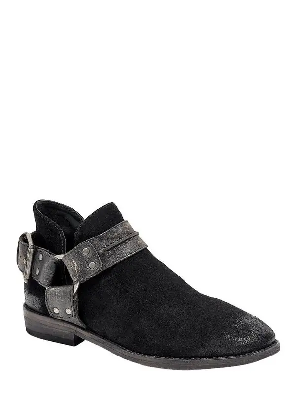 Free People Belle Harness Boots - Black Suede