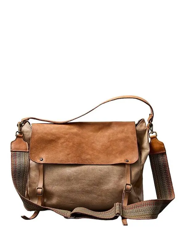 Free People Leather Messenger Bag - Brown