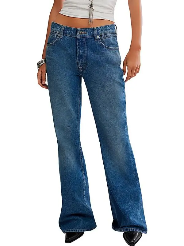 Free People West Coast High-rise Flare Jeans - Humble