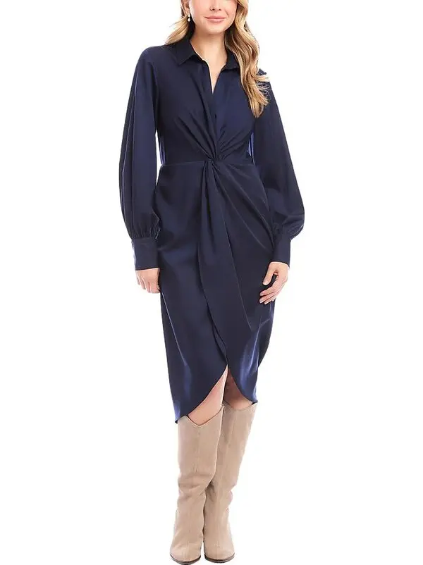 Karen Kane Savannah Twist Front Dress - Navy