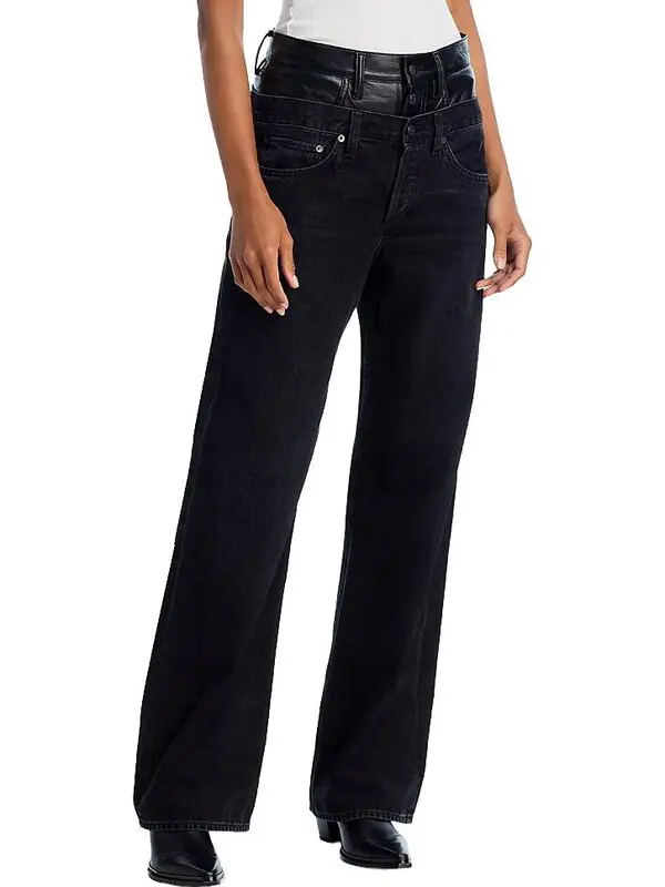 AGOLDE Elson High Rise Straight Leg Jeans - Detox/raven