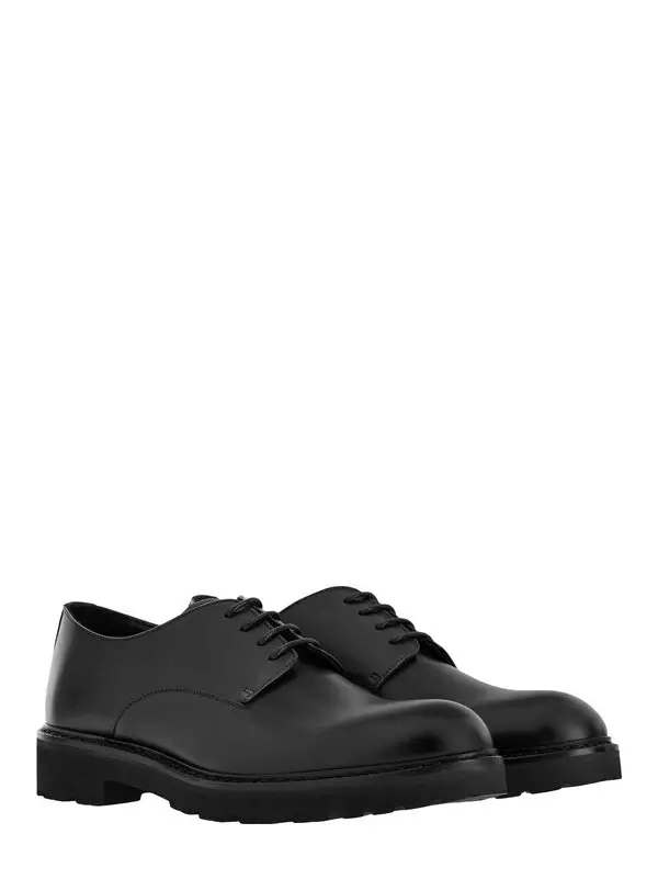 Canali Smooth Calfskin Derby With Eva Sole - Black