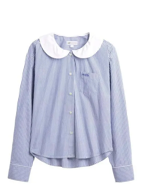 Gap Poplin Oversized Shirt - Matisse Blue