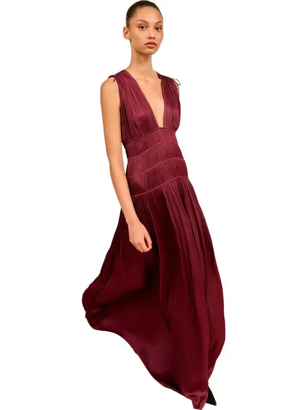 Ulla Johnson Tasneem Deep V Gown - Claret