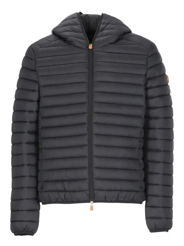 SAVE THE DUCK Quilted Jacket With Hood - Black
