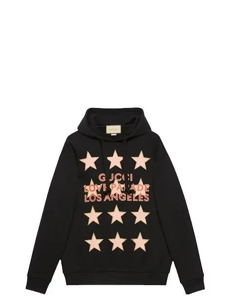 Gucci Love Parade Logo Cotton Jersey Sweatshirt - Black