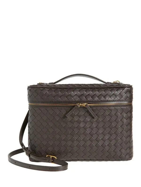 Bottega Veneta Soft Vanity Intrecciato Leather Vanity Case - 2190 Fondant-m Brass