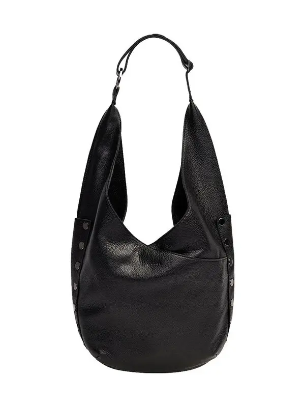 HAMMITT Tom Suede Shoulder Bag - Black/gunmetal