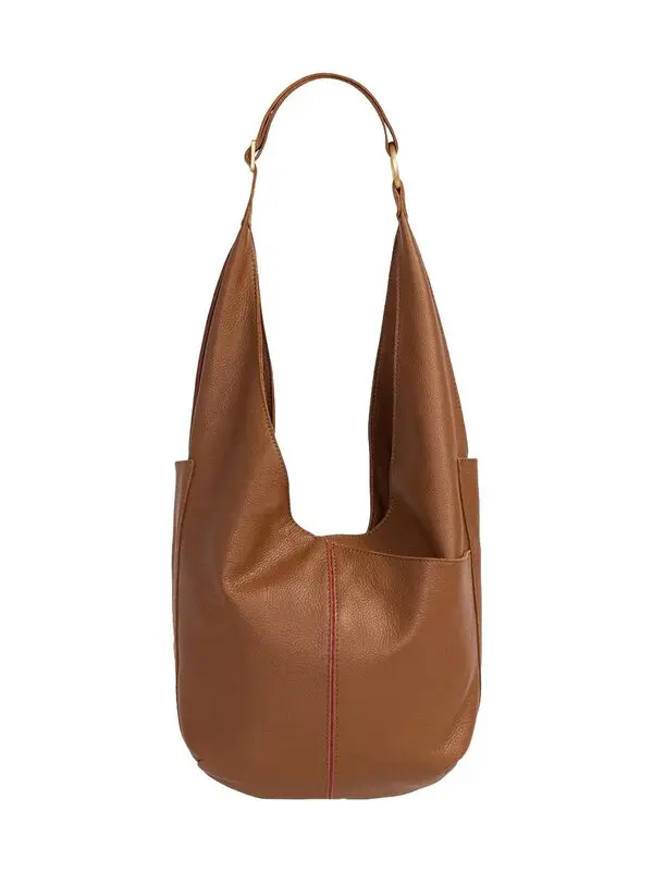 HAMMITT Tom Suede Shoulder Bag - Mahogany/brushed Gold