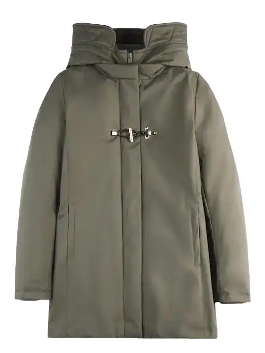 FAY Water-repellent Technical Gabardine Coat - Green