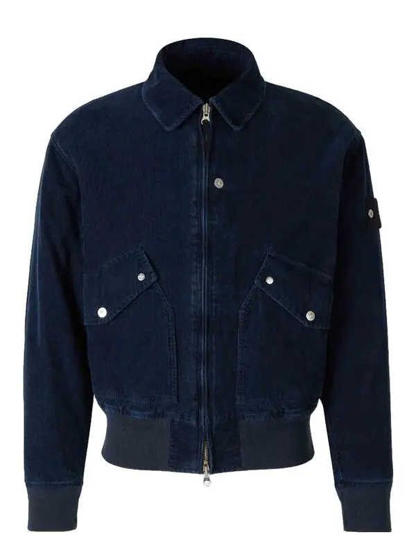 Stone Island Corduroy Bomber Jacket - Midnight Blue