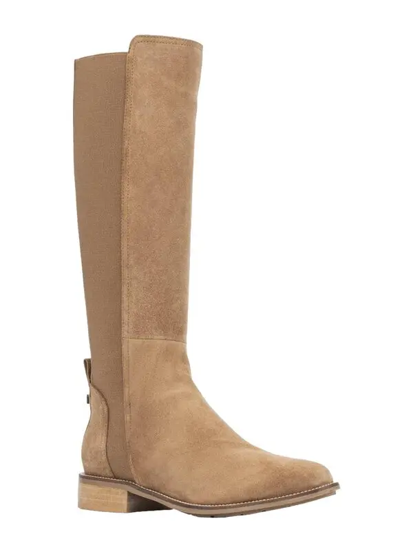 Aquatalia Nolita Weatherproof Knee High Boots - Champagne Suede