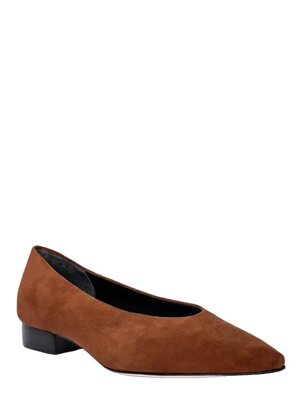 L'Agence Suzanne Pointed Toe Flat - Buckskin Suede