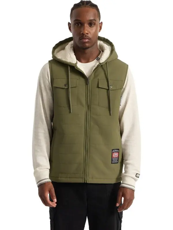 ECKO UNLTD. Shearling Vest - Olive