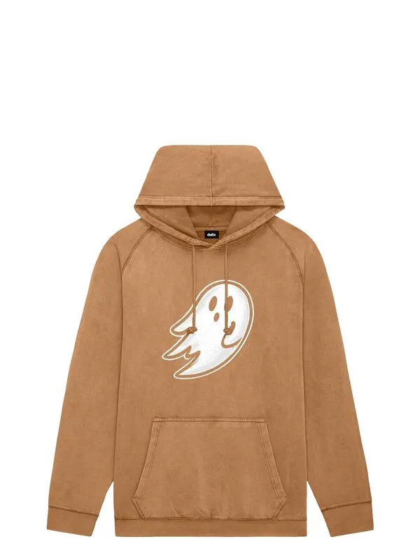 DALIX Relaxed Fit Ghost Washed Hoodie - Camel