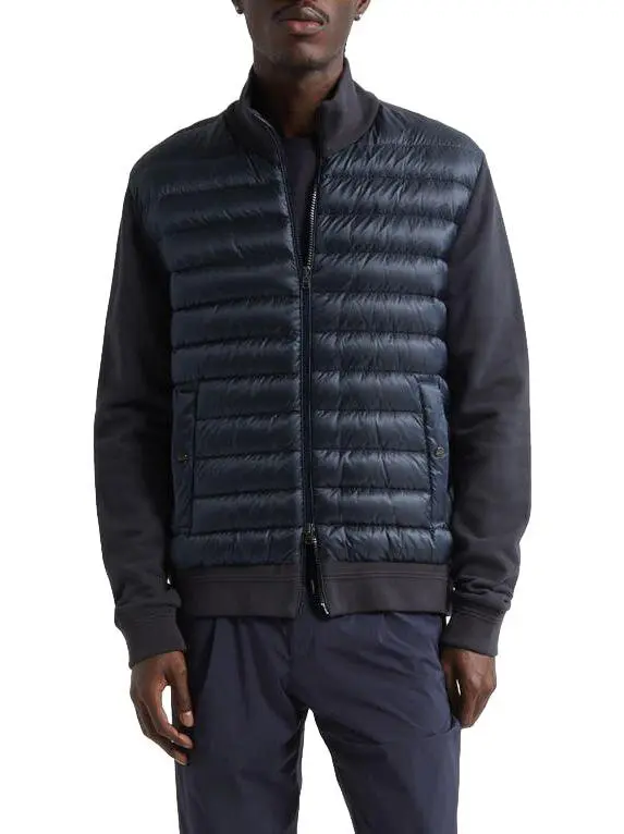 Herno Cotton Knit & Quilted Down Jacket - Blue Navy
