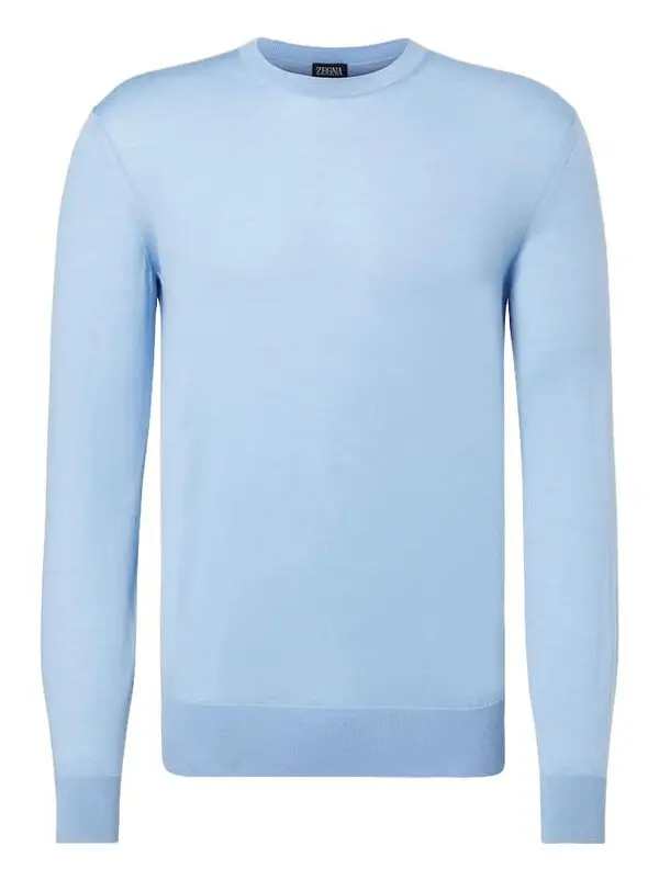 Zegna Ribbed Wool Sweater - Blue