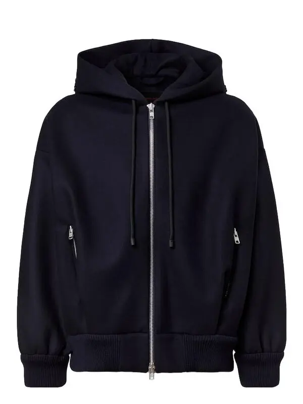 Simone Rocha Embellished Wool-blend Hoodie - Blue