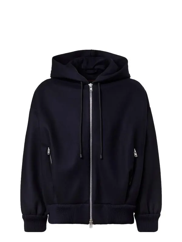 Simone Rocha Embellished Wool-blend Hoodie - Blue