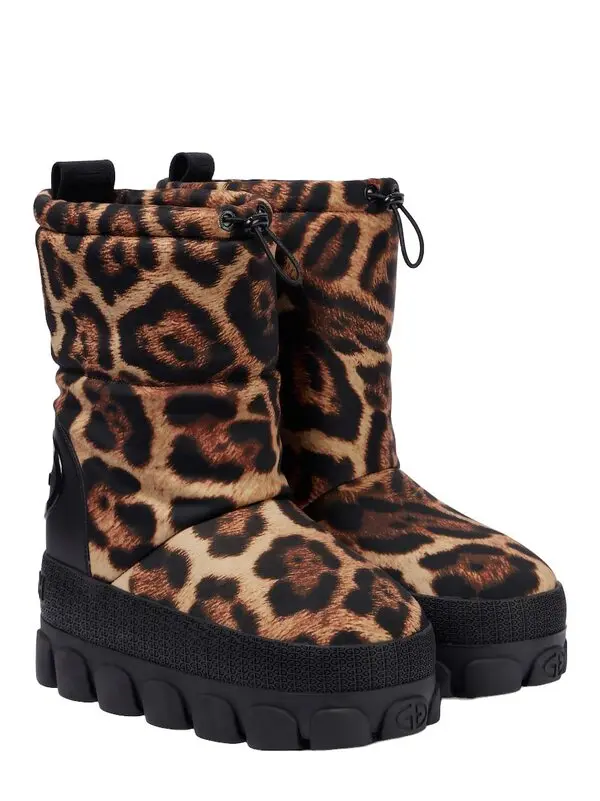 Goldbergh Snowy Leopard-print Boots - Brown