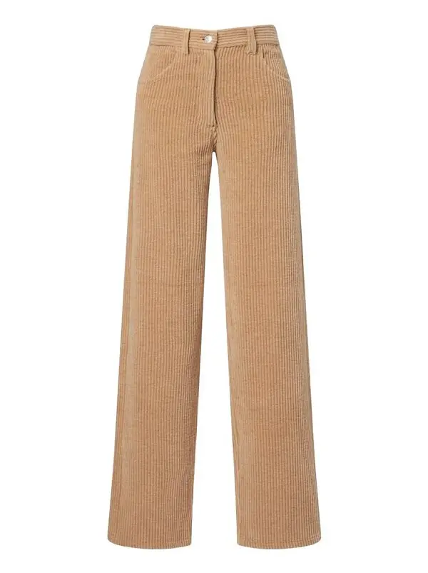 THE ROW Clair Corduroy Straight Pants - Beige