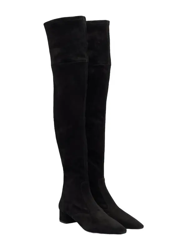 AQUAZZURA Remi 35 Suede Over-the-knee Boots - Black