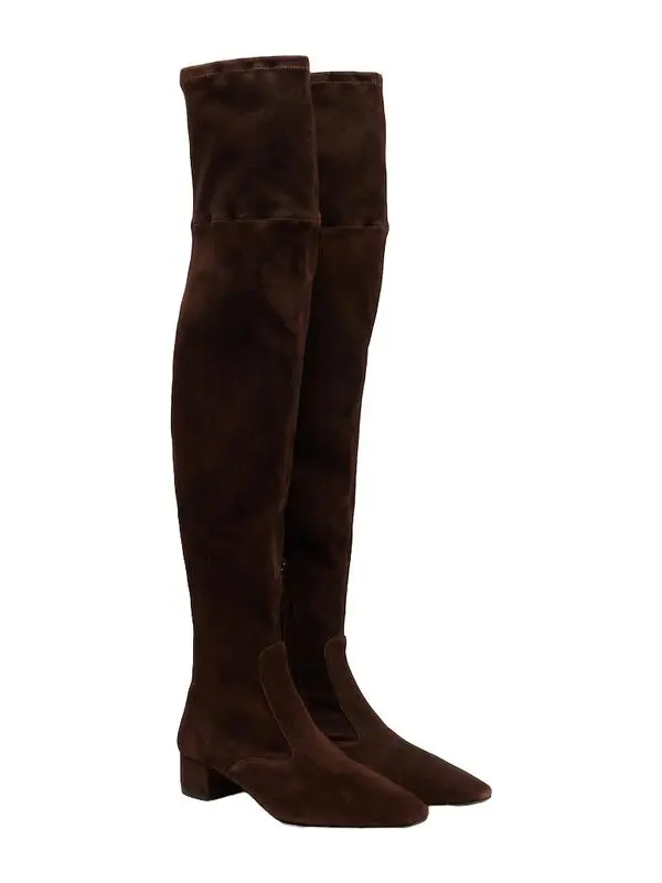 AQUAZZURA Remi 35 Suede Over-the-knee Boots - Brown